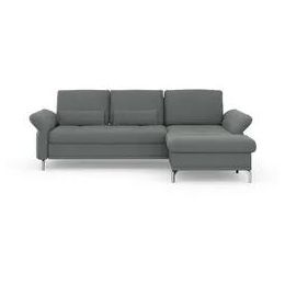 Ecksofa Inosign "Palm Beach L-Form" Sofas Gr. B/H/T: 269 cm x 89 cm x 175 cm, Chenille-Optik, mega-Recamiere rechts, mit Sitztiefenverstellung-ohne Bettfunktion-ohne Bettkasten-ohne Armteilverstellung, grau Federkern, mit Sitztiefenverstellung, wahlweise Bettfunktion