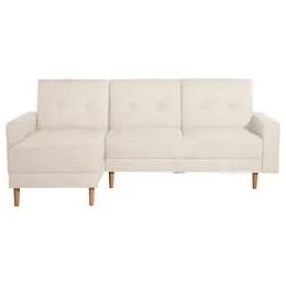 Ecksofa Max Winzer "Just Chill" Sofas Gr. B/H/T: 230cm x 93cm x 152cm, Samtvelours 20442, Recamiere beidseitig montierbar, beige (creme) Schlafsofa mit Recamiere, Rückenverstellung, inklusive Stauraumhocker