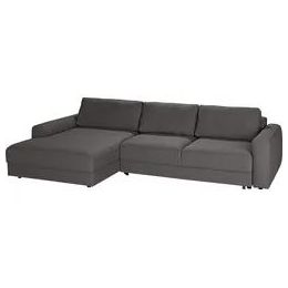 Ecksofa Trendmanufaktur "0, L-Form" Sofas Gr. B/H/T: 303 cm x 84 cm x 176 cm, Struktur weich, mega-Recamiere links, mit Bettfunktion und Bettkasten, grau (smoked pearl) wahlweise mit Bettfunktion und Bettkasten, Tiefe Sitzfläche