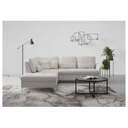 Ecksofa Inosign "Palm Beach L-Form" Sofas Gr. B/H/T: 263cm x 89cm x 224cm, Olympia EASY CLEAN, Ottomane links, mit Sitztiefenverstellung-mit Bettfunktiom-mit Stauraum-mit Armteilverstellung, silberfarben (silber) Federkern, mit Sitztiefenverstellung, wahlweise Bettfunktion