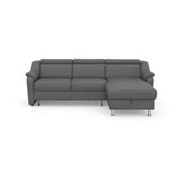 Sit & More Ecksofa SIT & MORE "Freetown L-Form" Sofas Gr. B/H/T: 257cm x 84cm x 166cm, Luxus-Microfaser ALTARA NUBUCK, Recamiere rechts, mit Bettfunktion-mit Bettkasten, grau (steel) inklusive Kopfteilverstellung und komfortablem Federkern