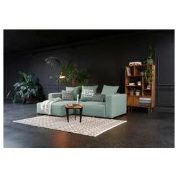 Ecksofa Tom Tailor HOME "HEAVEN CASUAL S" Sofas Gr. B/H/T: 242cm x 85cm x 162cm, Struktur fein TBO, Recamiere links, ohne Bettfunktion-ohne Bettkasten, grün (mint tbo 53) aus der COLORS COLLECTION, wahlweise mit Bettfunktion & Bettkasten