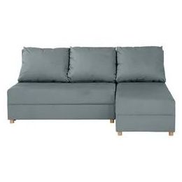 Ecksofa Inosign "Mick L-Form" Sofas Gr. B/H/T: 197cm x 90cm x 145cm, Luxus-Microfaser weich, mit Bettfunktion-mit Bettkasten, grün (mint) Longchair linksrechts montierbar, wahlweise mit Bettfunktion