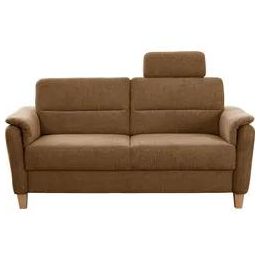 2,5-Sitzer Home Affaire "Palmera" Sofas Gr. B/H/T: 179 cm x 89 cm x 89 cm, Struktur weich, Rückseite mit Stoff bezogen, braun (messing) Federkern-Polsterung, 4 Bezugsqualitäten