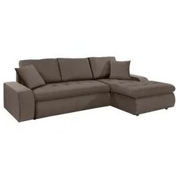 Ecksofa Trendmanufaktur "Indie II, tolle Detailverarbeitung, bequem und komfortabel im Sitz" Sofas Gr. B/H/T: 246cm x 86cm x 155cm, Struktur fein, Recamiere rechts, ohne Bettfunktion, braun (hellbraun) XL und XXL, wahlweise mit Bettfunktion, L-Form