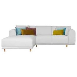 Ecksofa Andas "Maroon L-Form" Sofas Gr. B/H/T: 285cm x 82cm x 191cm, Struktur grob, Recamiere links, Inklusive 7 Zierkissen, beige (natur) in skandinavischem Design, mit losen Kissen