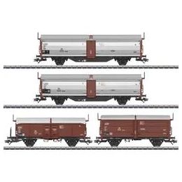 Märklin Güterwagen MÄRKLIN "Schiebedach-/Schiebewandwagen-Set Tbes-t-66 - 47301" Modelleisenbahn-Fahrzeuge braun (braun, grau) Kinder Made in Europe