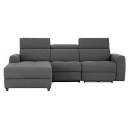 Ecksofa Home Affaire "Sentrano, L-Form" Sofas Gr. B/H/T: 275 cm x 82 cm x 164 cm, Struktur fein, Recamiere links, mit manueller Relaxfunktion-ohne USB-Anschluß, grau (anthrazit) auch mit elektrischer Funktion USB-Anschluß, in 4 Bezugsvarianten