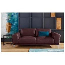 2,5-Sitzer W.Schillig "montanaa" Sofas Gr. B/H/T: 212 cm x 78 cm x 94 cm, Longlife Xtra-Leder Z69, braun (mocca z69) mit Metallfüßen in Silber matt, Breite 212 cm