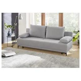 Jockenhöfer Schlafsofa JOCKENHÖFER GRUPPE "Luigi" Sofas Gr. B/T: 196 cm x 83 cm, grau (hellgrau) praktischer Bettfunktion, StauraumBettkasten, frei im Raum stellbar