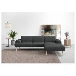 Ecksofa Andas "Swift L-Form" Sofas Gr. B/H/T: 292cm x 83cm x 176cm, Struktur, Recamiere rechts, grau (anthrazit) Federkern-Polsterung, BTH: 29283176 cm