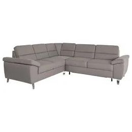 Sit & More Ecksofa SIT & MORE "Sorano L-Form" Sofas Gr. B/H/T: 249cm x 88cm x 229cm, Struktur fein, langer Schenkel rechts, mit Bettfunktion-ohne Bettkasten, grau (hellgrau) wahlweise mit Bett- und Relaxfunktion, inkl. Bettkasten