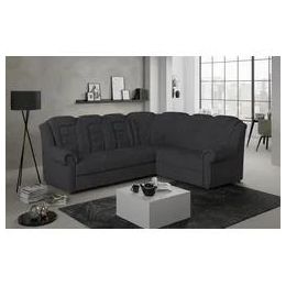 Ecksofa Home Affaire "Boston L-Form" Sofas Gr. B/H/T: 266 cm x 102 cm x 216 cm, Chenille, langer Schenkel links, Ohne Bettfunktion-ohne Schubkasten, schwarz (black) Gemütliches Ecksofa mit hoher Rückenlehne in klassischem Design