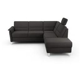 Sit & More Ecksofa SIT & MORE "Palmera L-Form", grau (anthrazit), B:236cm H:89cm T:212cm, 100% Polyester, Sofas, Federkern, wahlweise mit Bettfunktion und mit/ohne Stauraum