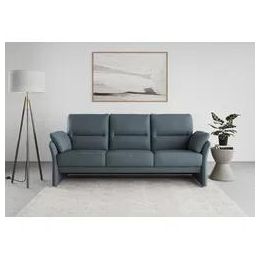 3-Sitzer DOMO collection "Pina" Sofas Gr. B/H/T: 219cm x 95cm x 88cm, Luxus-Microfaser Lederoptik, blau (petrol) mit Federkern, Breite 219cm