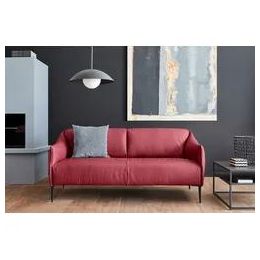 2,5-Sitzer W.Schillig "sally" Sofas Gr. B/H/T: 194cm x 78cm x 84cm, Longlife Xtra-Leder Z59, rot (ruby z59) mit Metallfüßen in Schwarz pulverbeschichtet, Breite 194 cm