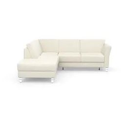 Sit & More Ecksofa SIT & MORE "Visby L-Form" Sofas Gr. B/H/T: 248cm x 87cm x 213cm, Struktur fein, Ottomane links, mit Bettfunktion-mit Bettkasten, beige (linen) Wahlweise mit Bettfunktion und Stauraum, frei im Raum stellbar