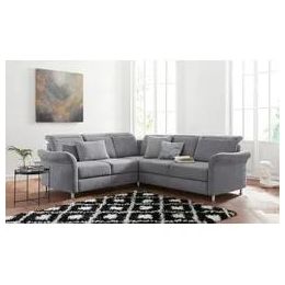 Sit & More Ecksofa SIT & MORE "Darwin L-Form", grau, B:249cm H:83cm T:229cm, Sofas, inklusive Federkern, wahlweise mit Kopfteilverstellung, Bettfunktion