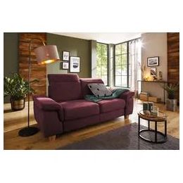 2,5-Sitzer Home Affaire "Dalia" Sofas Gr. B/T: 193cm x 96cm, Luxus-Microfaser Florence, mit Kopfteilverstellung, rot (bordeaux) mit Federkernpolsterung, wahlweise auch Kopftteilverstellung