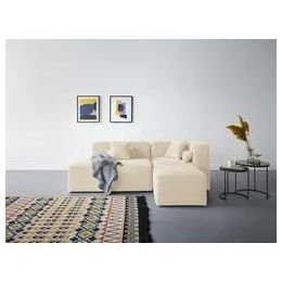 Ecksofa Andas "Sundstrup L-Form" Sofas Gr. B/H/T: 233cm x 76,5cm x 93cm, Struktur weich, Recamiere rechts, beige Modulserie, individuelle Zusammenstellung