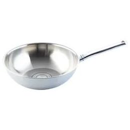 Wok Johann Lafer "Lafer", silber (silberfarben), H:13,5cm Ø:28cm, Pfannen, Ø 28 cm, Induktion