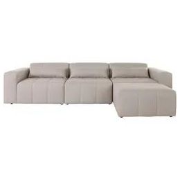 Ecksofa LeGer Home by Lena Gercke "Maileen L-Form" Sofas Gr. B/H/T: 322cm x 74cm x 155cm, Struktur fein, Recamiere rechts, beige Modulsofa, bestehend aus 4 Modulen, Farben mixbar