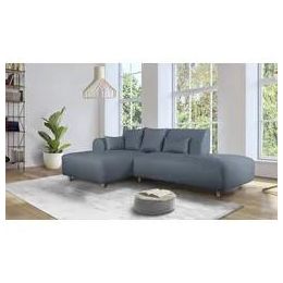 Ecksofa Andas "Svennis L-Form" Sofas Gr. B/H/T: 254cm x 83cm x 165cm, Filzoptik, Recamiere links, blau (hellblau) incl. Zierkissen, in 2 Bezugsvarianten