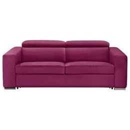 2,5-Sitzer Egoitaliano "Cabiria, Design und super Sitzkomfort" Sofas Gr. B/H/T: 226cm x 97cm x 103cm, Luxus-Microfaser, pink (fuchsia) inkl. manuell verstellbarer Kopfstützen, mit Metallfüßen