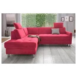 Sit & More Ecksofa SIT & MORE "Pablo L-Form" Sofas Gr. B/H/T: 233cm x 78cm x 196cm, Luxus-Microfaser, Ottomane links, mit Bettfunktion, rot wahlweise mit Bettfunktion