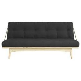 Schlafsofa KARUP DESIGN "Folk" Sofas Gr. B/H/T: 190cm x 90cm x 130cm, Gestell: Natur, grau (dunkelgrau) aus massiven Kiefernholz, inkl. Futonmatratze