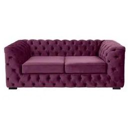 Guido Maria Kretschmer Home & Living Chesterfield-Sofa "Kalina", lila (aubergine), B:190cm H:67cm T:98cm, GUIDO MARIA KRETSCHMER HOME & LIVING, Sofas, mit klassischer Chesterfield-Knopfheftung