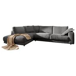 Ecksofa Places of Style "Enisa XXL B/T/H: 325/224/85 cm L-Form" Sofas Gr. B: 325cm, Cord, Recamiere links, grau (dunkelgrau) Kuschelig, gemütlich, in 5 Farben, Bezug Cord, mit 2 Zierkissen