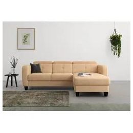 Sit & More Ecksofa SIT & MORE "Belluci L-Form" Sofas Gr. B/H/T: 247cm x 85cm x 170cm, Luxus-Microfaser ALTARA NUBUCK, Recamiere rechts, ohne Bettfunktion-ohne Bettkasten, braun (macciato) inklusive Federkern, wahlweise mit Bettfunktion und Bettkasten