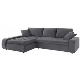 Ecksofa Trendmanufaktur "Indie II, tolle Detailverarbeitung, bequem und komfortabel im Sitz" Sofas Gr. B/H/T: 269cm x 86cm x 169cm, Luxus-Microfaser, Recamiere links, ohne Bettfunktion, grau (anthrazit) XL und XXL, wahlweise mit Bettfunktion, L-Form