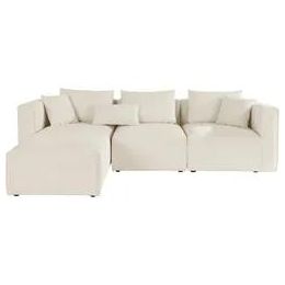 Guido Maria Kretschmer Home & Living Ecksofa GUIDO MARIA KRETSCHMER HOME & LIVING "Comfine L-Form" Sofas Gr. B/H/T: 280cm x 75cm x 182cm, Samtcord, Ottomane links, beige zusammengesetzt aus Modulen, 3 Bezugsqualitäten und viele Farben