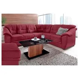 Sit & More Ecksofa SIT & MORE "Savona L-Form" Sofas Gr. B/H/T: 262cm x 90cm x 212cm, Luxus-Microfaser ALTARA NUBUCK, langer Schenkel links, mit Bettfunktion, rot (karminrot) wahlweise mit Bettfunktion, inklusive Federkern, frei im Raum stellbar