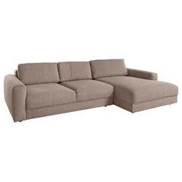 Ecksofa Places of Style "Bloomfield, L-Form" Sofas Gr. B/H/T: 303cm x 84cm x 176cm, Struktur grob, mega-Recamiere rechts, XXL ohne Sitztiefenverstellung, beige (portabella) extra tiefe Sitzfläche, wahlweise mit Sitztiefenverstellung