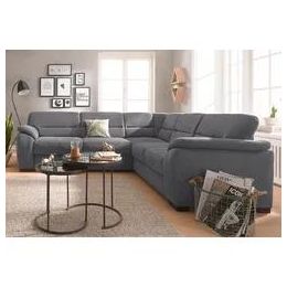 Sit & More Ecksofa SIT & MORE "Montego L-Form" Sofas Gr. B/H/T: 256cm x 88cm x 227cm, Luxus-Microfaser, langer Schenkel links, mit Bettfunktion, grau wahlweise mit Bettfunktion und Schubkasten