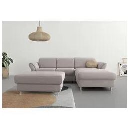 Sit & More Ecksofa SIT & MORE "Apulia L-Form" Sofas Gr. B/H/T: 250cm x 78cm x 185cm, Samtoptik, Recamiere rechts, mit Bettfunktion-mit Bettkasten-mit Armteilverstellung-mit Kopfteilverstellung, beige (sand) wahlweise Bettfunktion, Bettkasten und Kopf- Armteilverstellung