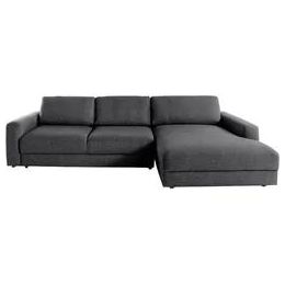 Ecksofa Places of Style "Bloomfield, L-Form" Sofas Gr. B/H/T: 303cm x 84cm x 176cm, Struktur grob, mega-Recamiere rechts, XL mit Bettfunktion und Bettkasten, grau (obsidian) wahlweise mit Bettfunktion und Bettkasten