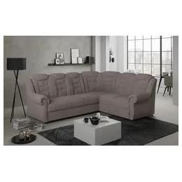 Ecksofa Home Affaire "Boston L-Form" Sofas Gr. B/H/T: 266 cm x 102 cm x 216 cm, Microfaser bedruckt, langer Schenkel links, Ohne Bettfunktion-ohne Schubkasten, braun (mud) Gemütliches Ecksofa mit hoher Rückenlehne in klassischem Design