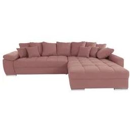 Ecksofa Inosign "Gwenni L-Form" Sofas Gr. B/H/T: 323cm x 94cm x 222cm, Struktur weich, rosa (flamingo) auch in Aqua Clean Supreme erhältlich; bis zu 140 kg pro Sitzfläche