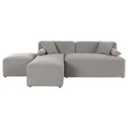 Ecksofa Andas "Sundstrup L-Form", grau (hellgrau), B:220cm H:76,5cm T:153cm, 100% Polyester, Sofas, Modulserie, individuelle Zusammenstellung