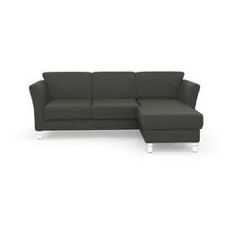 Sit & More Ecksofa SIT & MORE "Visby L-Form" Sofas Gr. B/H/T: 248cm x 87cm x 162cm, Struktur fein, Recamiere rechts, ohne Bettfunktion-ohne Bettkasten, grau (anthrazit) wahlweise mit Bettfunktion und Bettkasten, frei im Raum stellbar