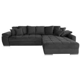 Ecksofa Inosign "Gwenni L-Form" Sofas Gr. B/H/T: 323cm x 94cm x 222cm, Samtoptik, grau (graphite) auch in Aqua Clean Supreme erhältlich; bis zu 140 kg pro Sitzfläche