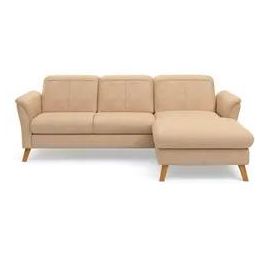 Sit & More Ecksofa SIT & MORE "Romero L-Form" Sofas Gr. B/H/T: 245cm x 91cm x 178cm, Luxus-Microfaser ALTARA NUBUCK, Recamiere rechts, ohne Federkern-ohne Kopfteilverstellung-ohne Bettfunktion-ohne Bettkasten-ohne motorische Relaxfunktion, braun (macchiato) wahlweise mit oder ohne Relax-Funktion, Bettfunktion, Bettkasten