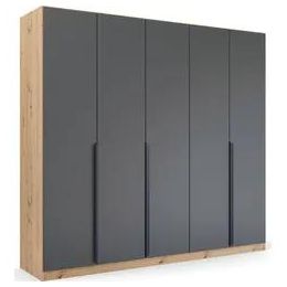 Drehtürenschrank Rauch "Dark&Wood by Quadra Spin" Schränke Gr. B/H/T: 226cm x 210cm x 54cm, 5 St., braun (eiche artisan/grau metallic) im Industrial Style mit Metallgriffstangen