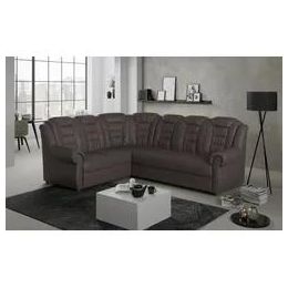 Ecksofa Home Affaire "Boston L-Form" Sofas Gr. B/H/T: 266 cm x 102 cm x 216 cm, Kunstleder SOFTLUX, langer Schenkel rechts, Ohne Bettfunktion-ohne Schubkasten, braun (mud) Gemütliches Ecksofa mit hoher Rückenlehne in klassischem Design