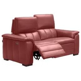 2-Sitzer Egoitaliano "Capucine" Sofas Gr. B/H/T: 154cm x 99cm x 97cm, Leder BULL, mit elektrischer Relaxfunktion, rot (burgundy) wahlweise mit elektrisch oder manuell verstellbarer Relaxfunktion