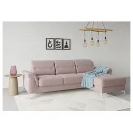 Sit & More Ecksofa SIT & MORE "Sinatra L-Form" Sofas Gr. B/H/T: 258cm x 85cm x 170cm, Luxus-Microfaser Paris, Recamiere rechts, Ohne Kopfteilverstellung-Ohne Armteilfunktion-Ohne Bettfunktion-Ohne Bettkasten, lila (flieder) mit Recamiere, optinal Kopfteilverstellung und Armteilfunktion